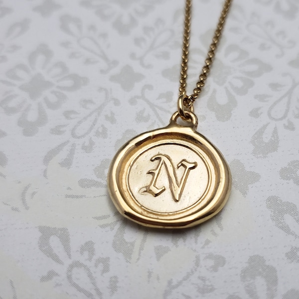 Gold Letter N Necklace - Etsy