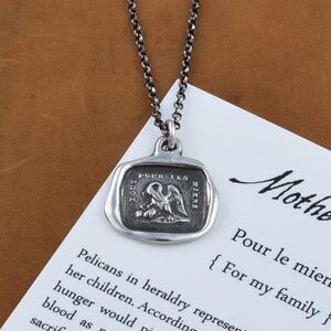 A Mothers Love Wax Seal Necklace Pelican in Her Piety Wax Seal Charm ...