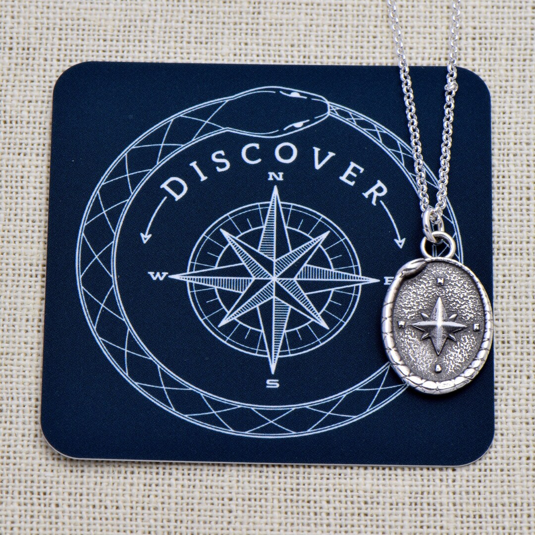 Compass Necklace Ouroboros and Compass Necklace Discover Sterling ...