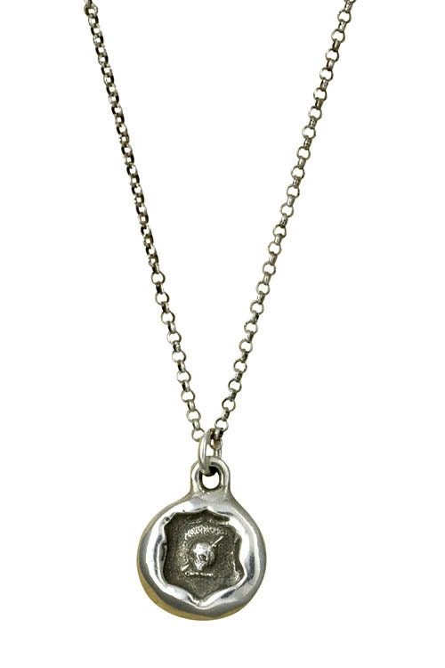 Skull and Dagger Necklace From Antique Wax Seal 161 - Etsy