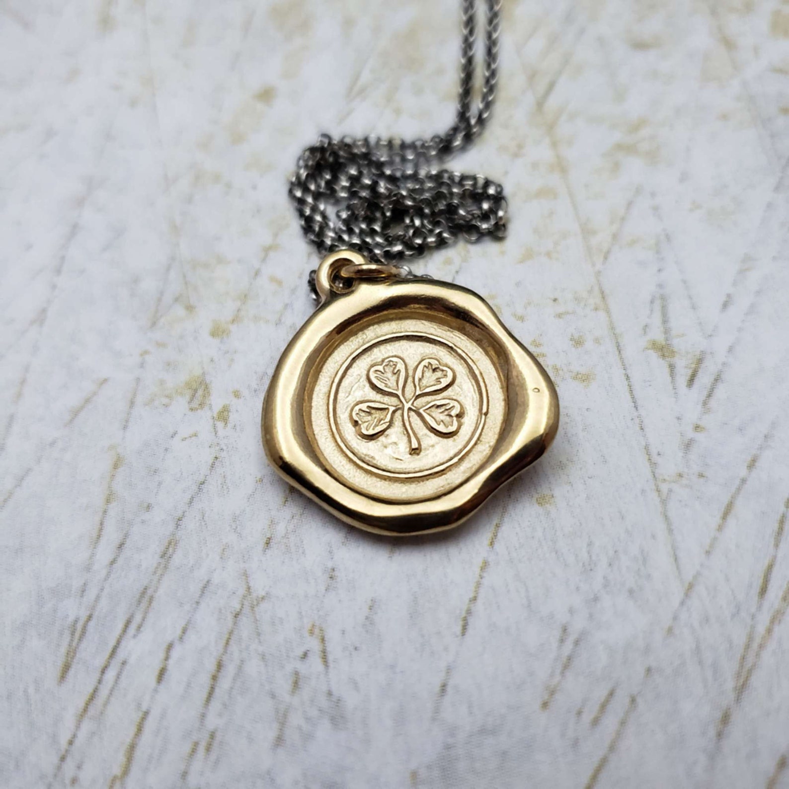 Gold Four Leaf Clover Necklace in Gold Vermeil - 299G - Etsy
