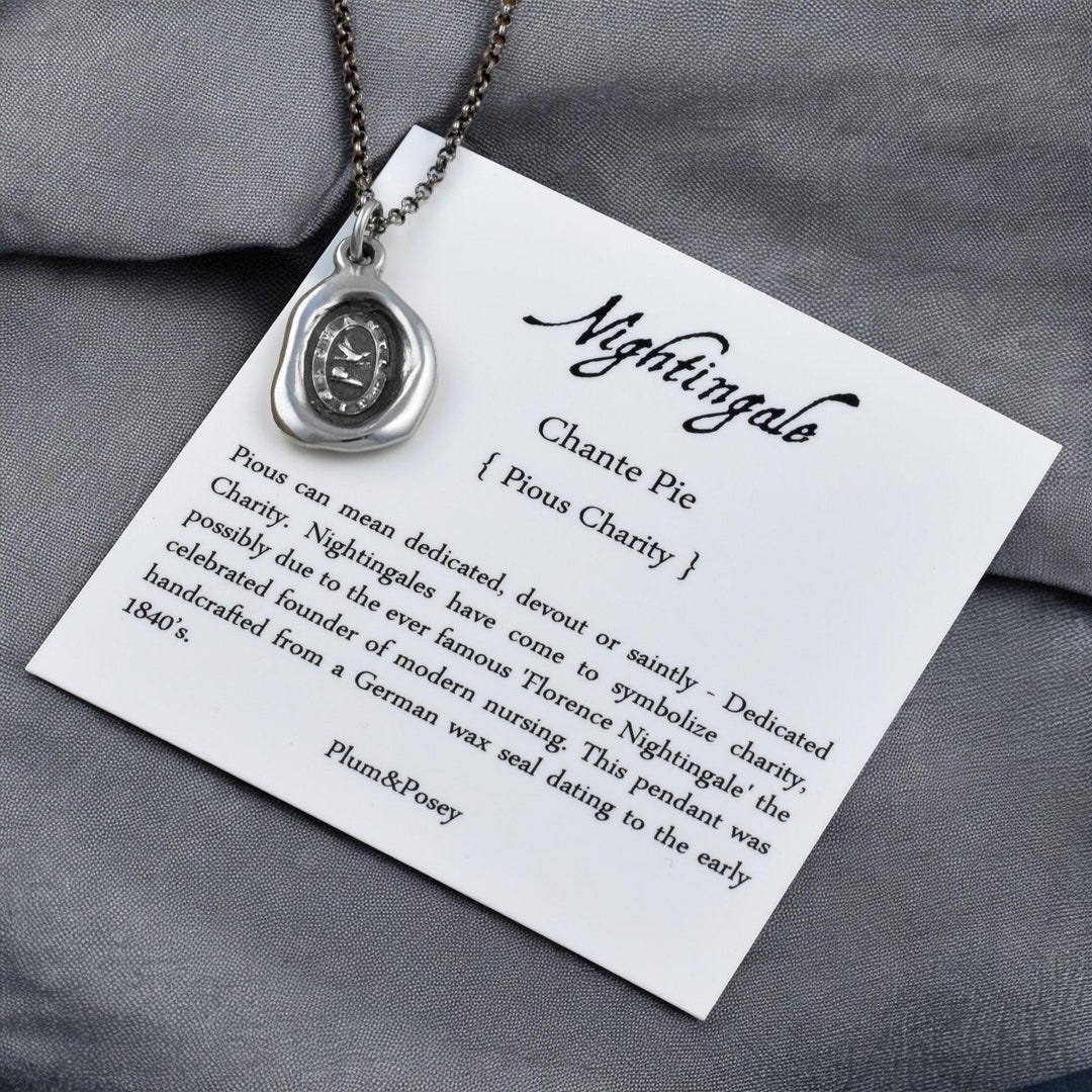 Nightingale Wax Seal Nurse Necklace Dedicated Charity Jewelry 296 Etsy