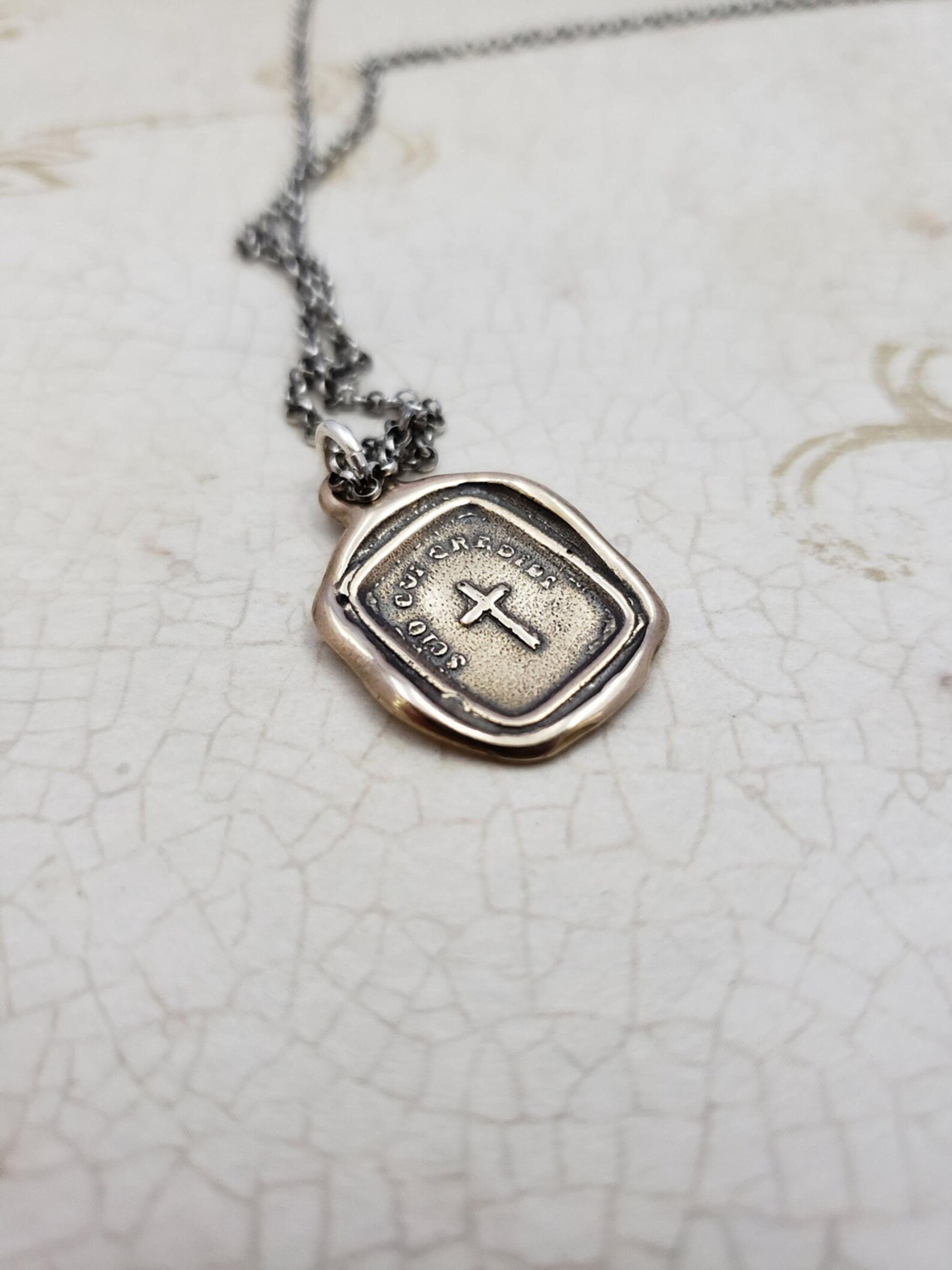 Bronze Christian Pendant - Christian Cross Necklace Made Using an ...