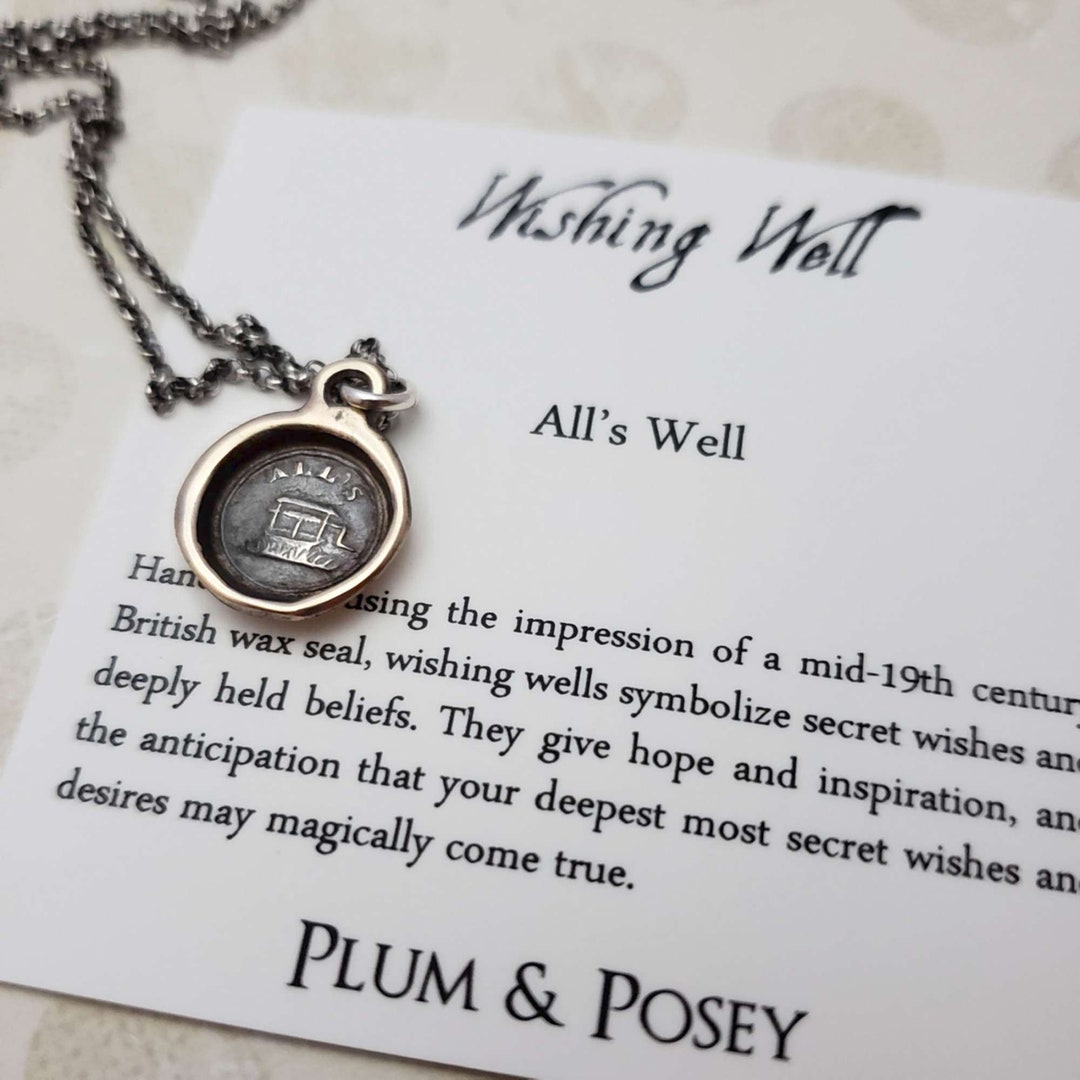 Bronze Wax Seal Wishing Well Pendant - All's Well - 281 - Etsy
