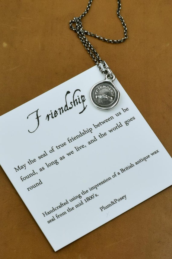 Friendship Jewelry Clasped Hands Friendship Necklace Wax - Etsy