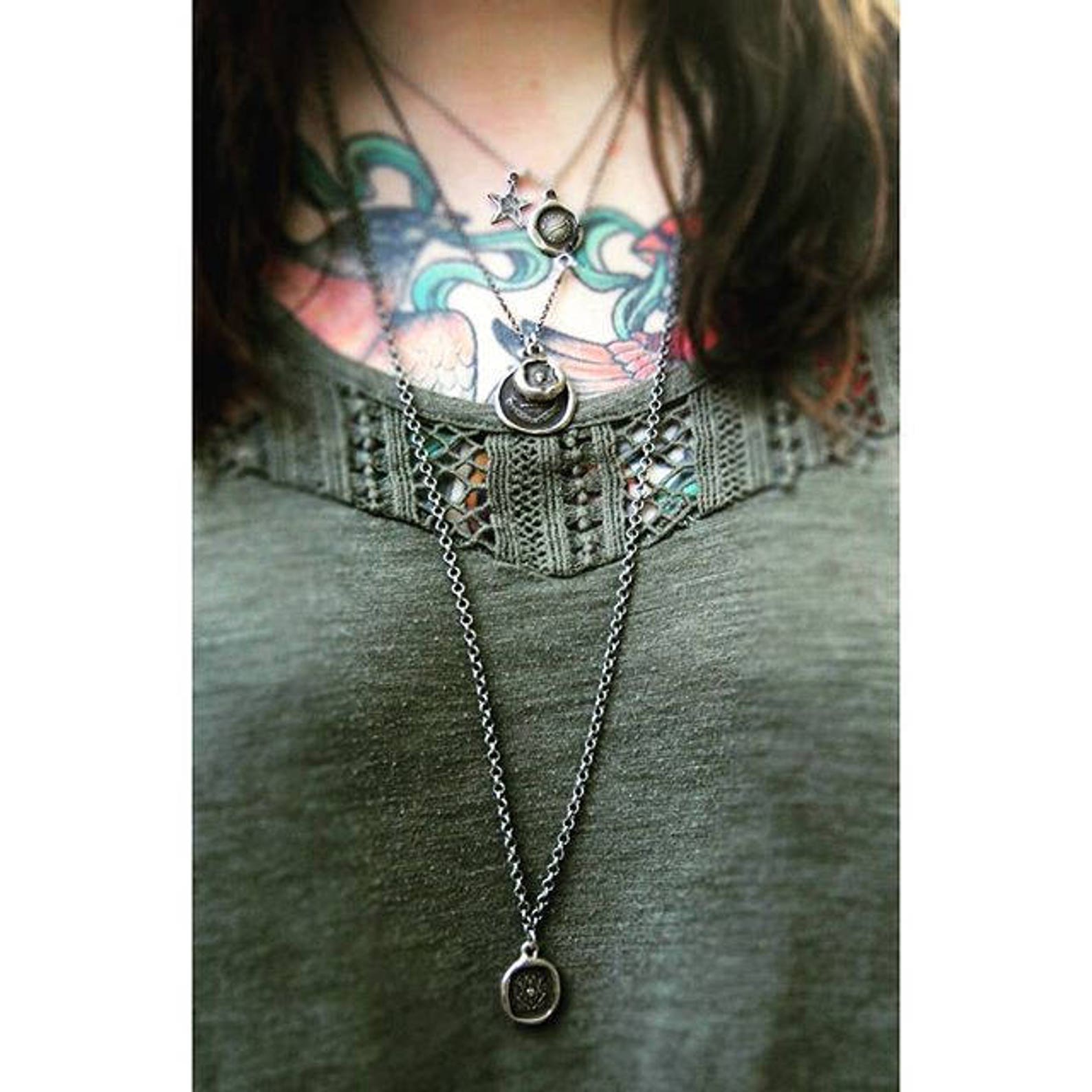 Skull and Dagger Necklace From Antique Wax Seal - 161 - Etsy