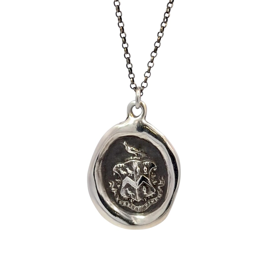 Consider the End - Silver Hawk and Martlet Wax Seal Pendant, Latin ...