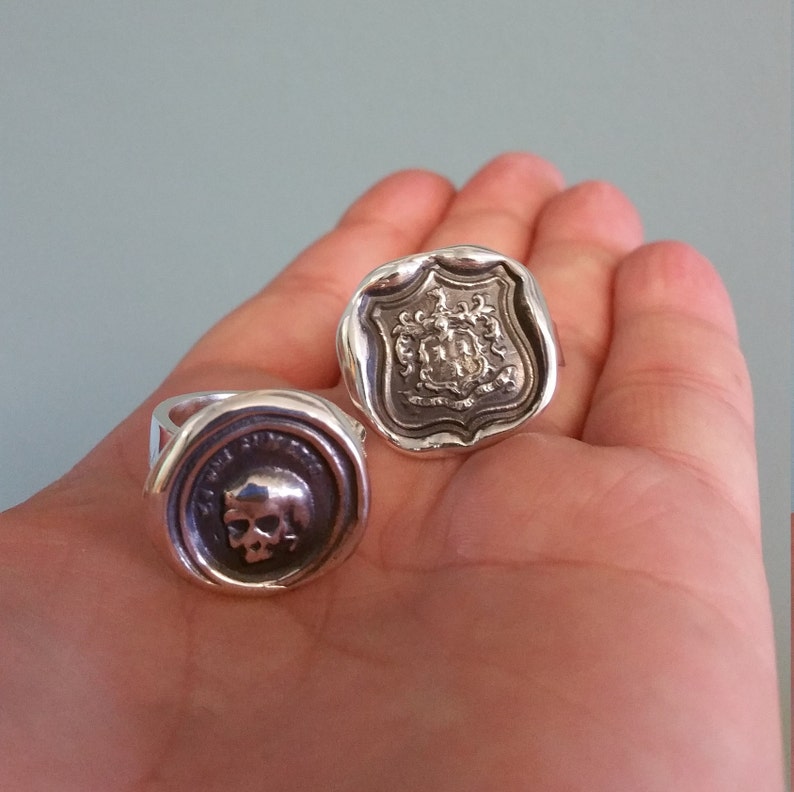 Wolf Crest Wax Seal Ring in Latin Dum Spiro Spero - While I Breathe I ...