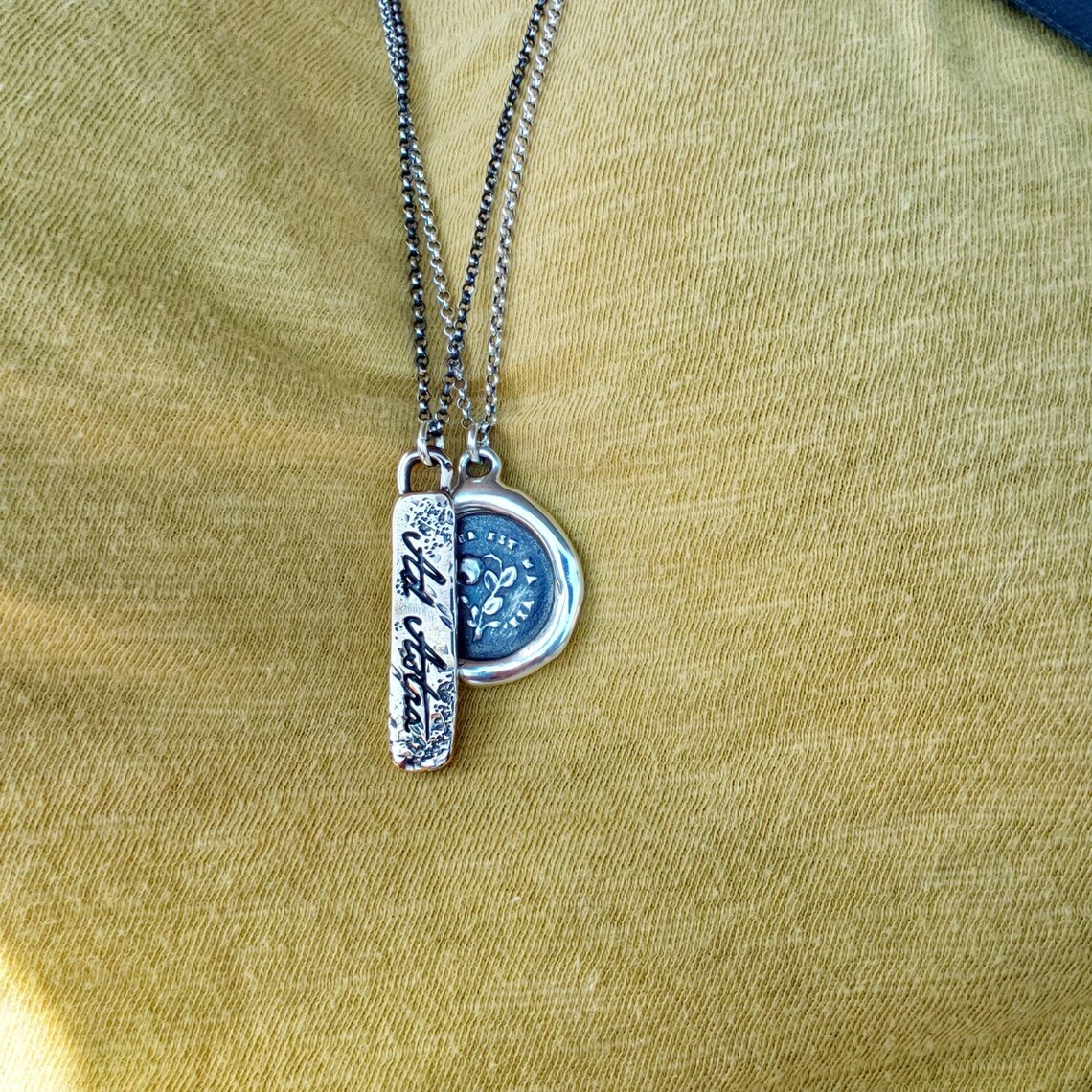 Cave Adsum {beware I'm Here} Sterling Silver or Bronze Latin Motto ...