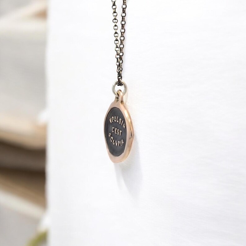 To Want is to Be Able – Bronze Wax Seal Pendant, French Motto Jewelry ...