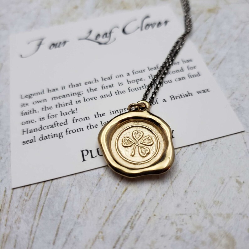 Gold Four Leaf Clover Necklace in Gold Vermeil - 299G - Etsy