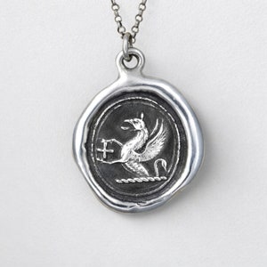 Griffin and Cross Wax Seal Necklace - Guardianship and Faith - 288 - Etsy