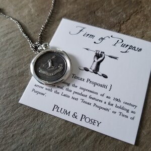 Firm of Purpose - Latin Wax Seal Necklace - TENAX PROPOSITI - 123 - Etsy