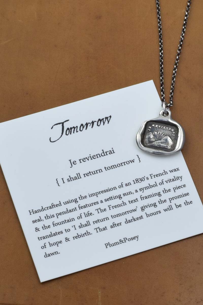 I Will Return Tomorrow Wax Seal Necklace 265 - Etsy