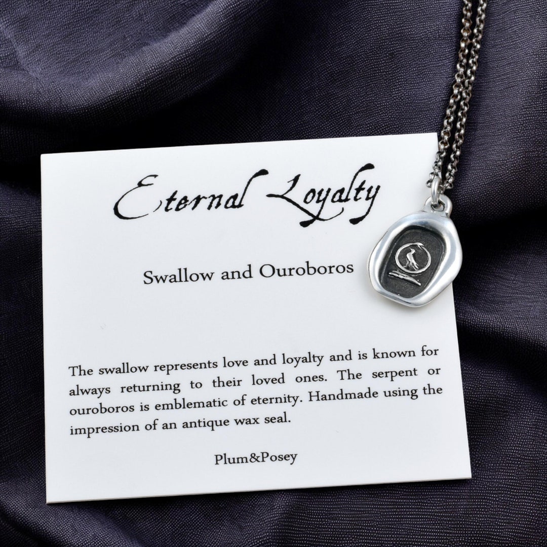 Eternal Loyalty Swallow and Serpent Wax Seal Necklace Eternal Love ...