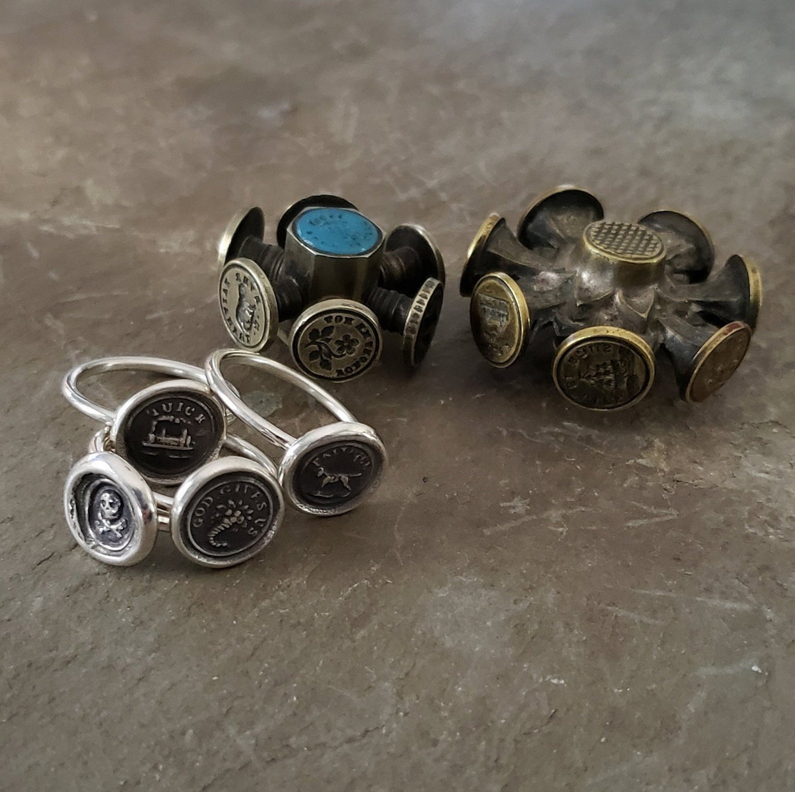 Rooster - While I Live I'll Crow Wax Seal Ring - Skinny Whimsy Ring ...