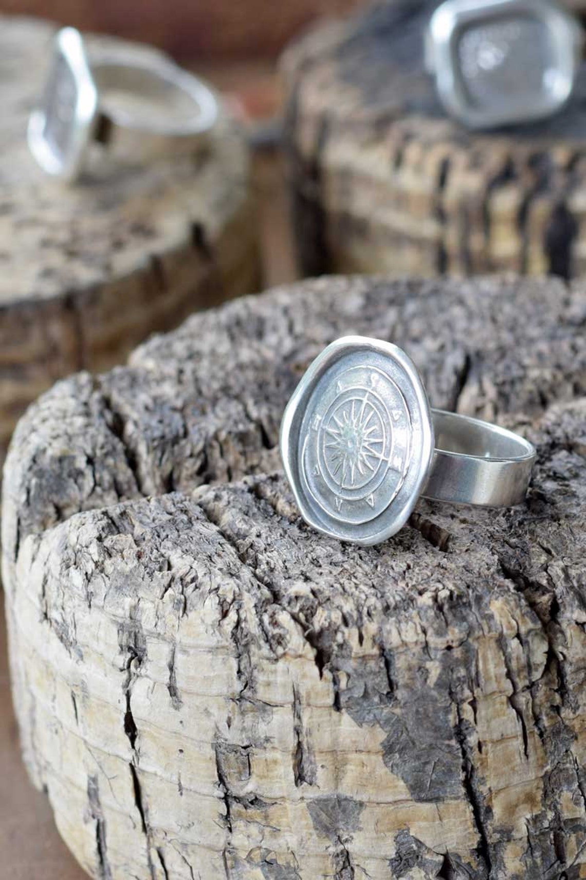 Compass Rose Wax Seal Ring - Compass Jewelry - 332 - Etsy