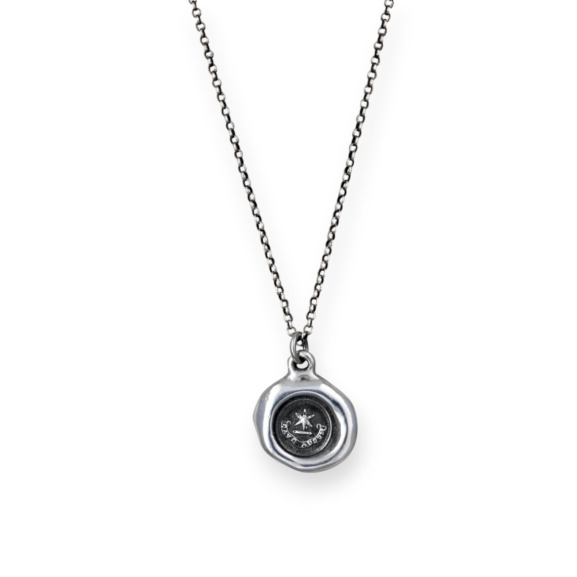 Star Necklace - Beware I Am Here - Wax Seal Necklace in Latin - Cave ...