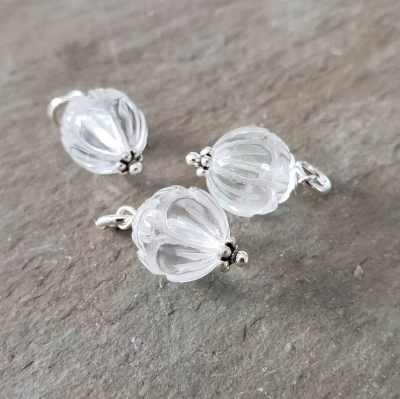 Quartz Crystal Carved Lotus Add a Charm Gorgeous Carved - Etsy