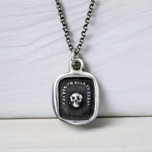Skull Necklace Memento Mori - From an Antique Wax Seal of a Skull ...