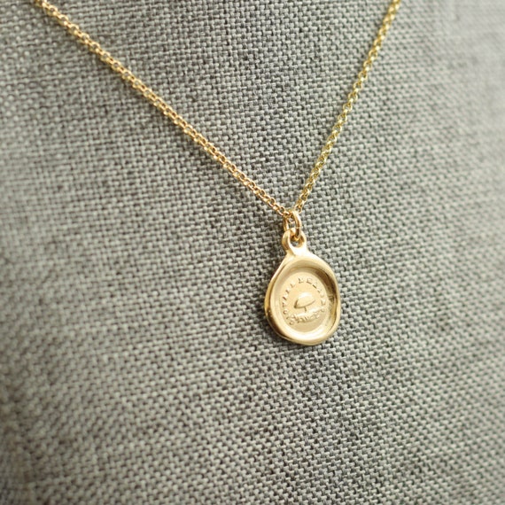 Gold Toadstool Wax Seal Necklace Young but Mature Gold - Etsy