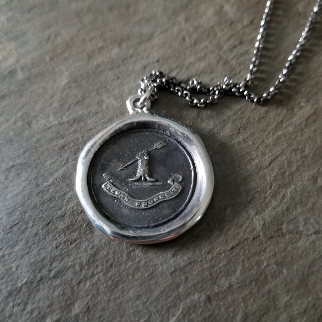 Firm of Purpose - Latin Wax Seal Necklace - TENAX PROPOSITI - 123 - Etsy