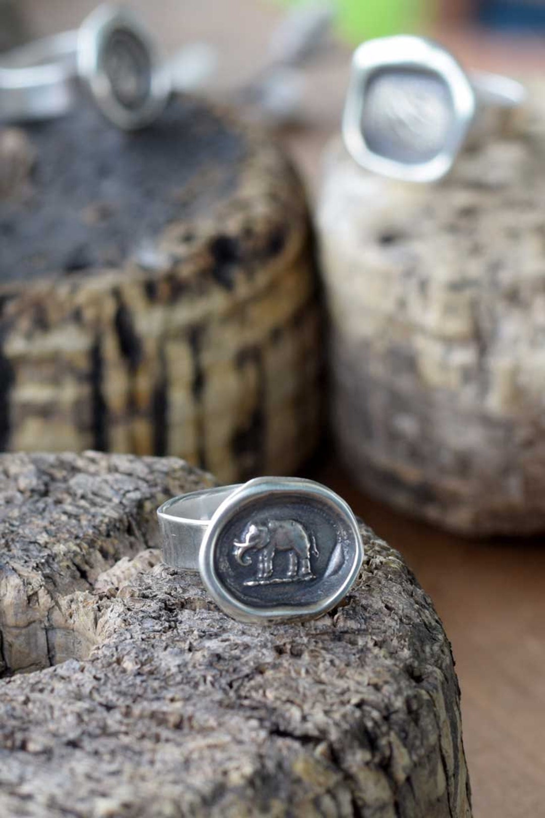 Elephant Wax Seal Ring - Elephant Jewelry Good Luck Ring - Strength ...