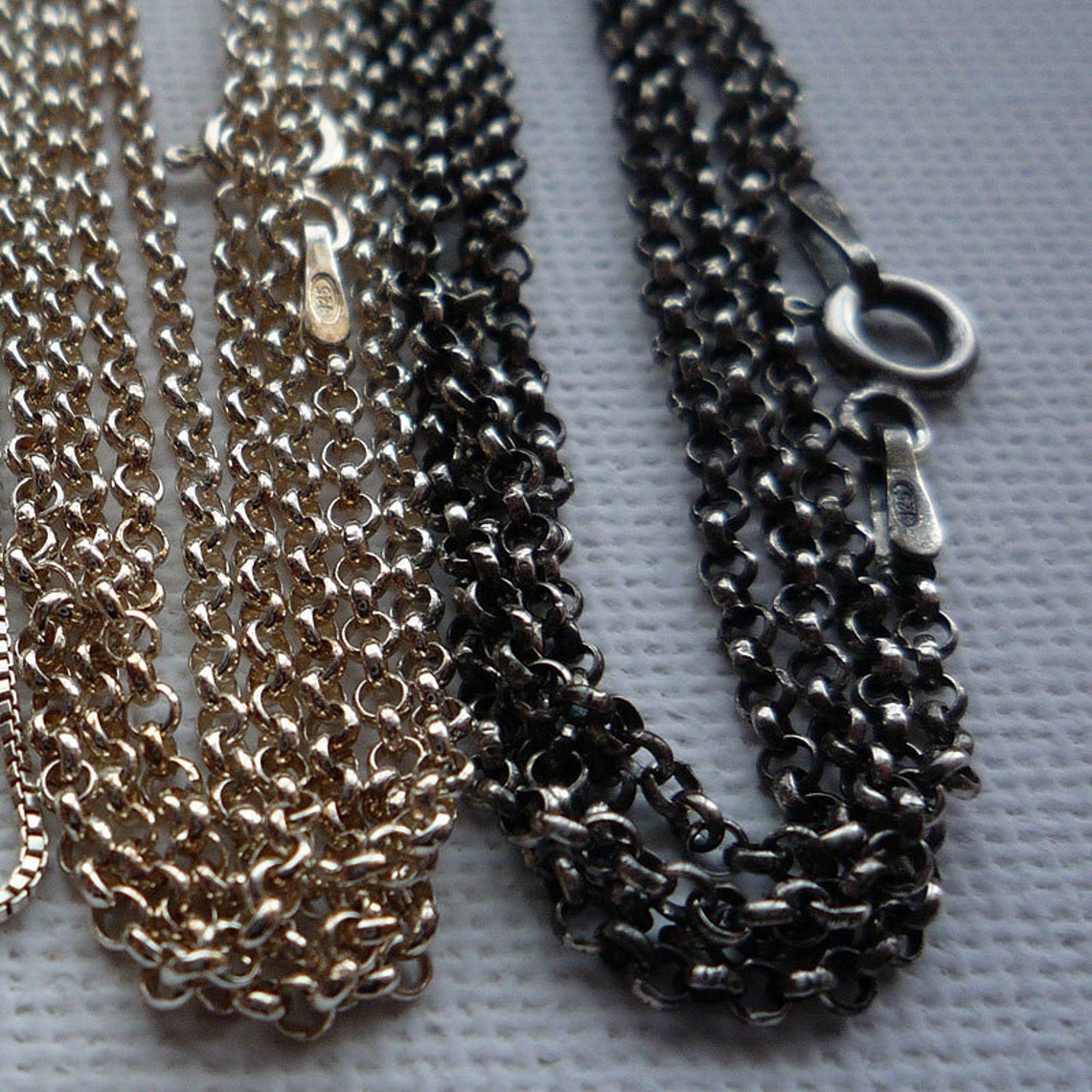 24 Inch Sterling Silver Antiqued Rollo Chain - Etsy