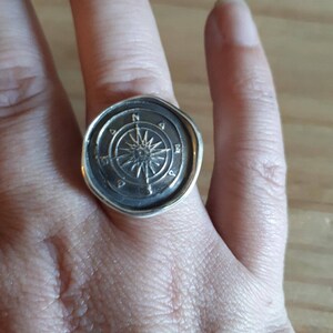 Compass Rose Wax Seal Ring - Compass Jewelry - 332 - Etsy