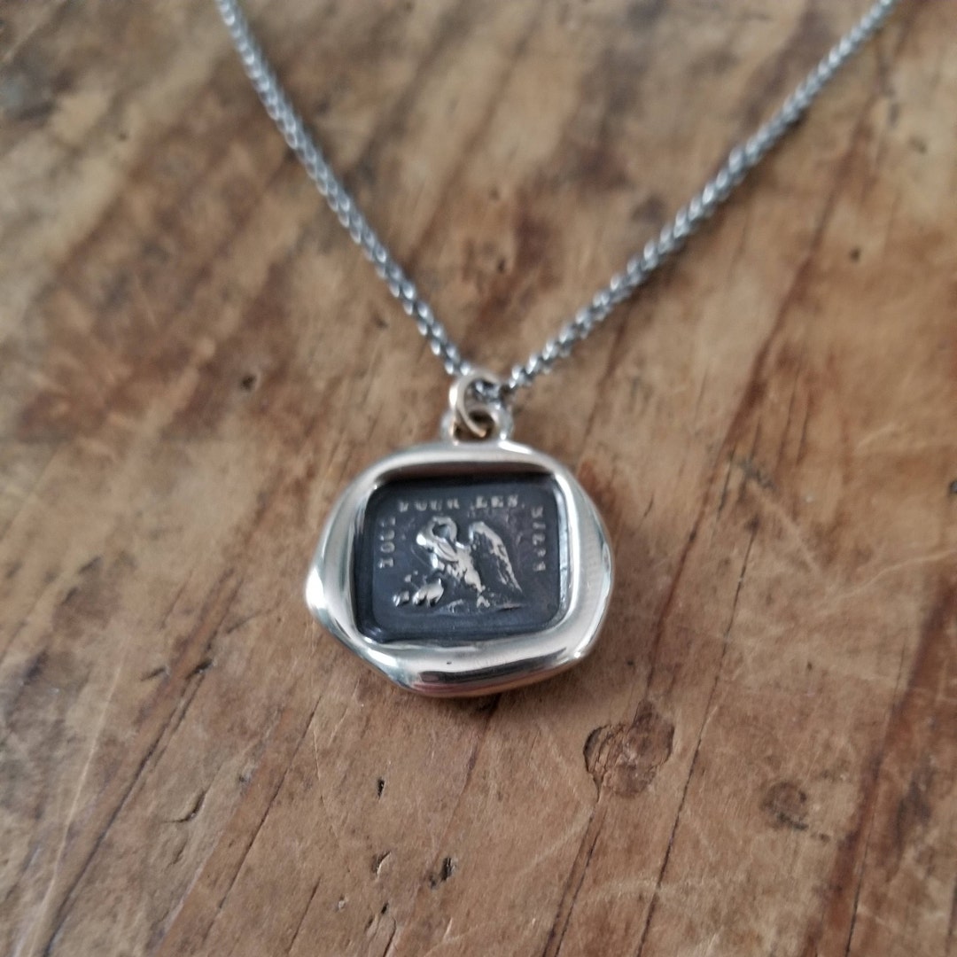 Bronze A Mothers Love Wax Seal Necklace - Pelican in Her Piety Wax Seal ...