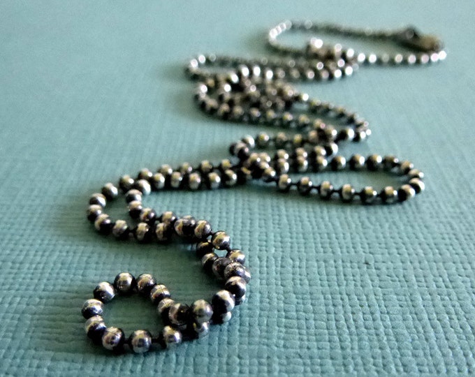 Ball Chain - Oxidized 2mm Sterling Silver Ball Chain in Your Size ...