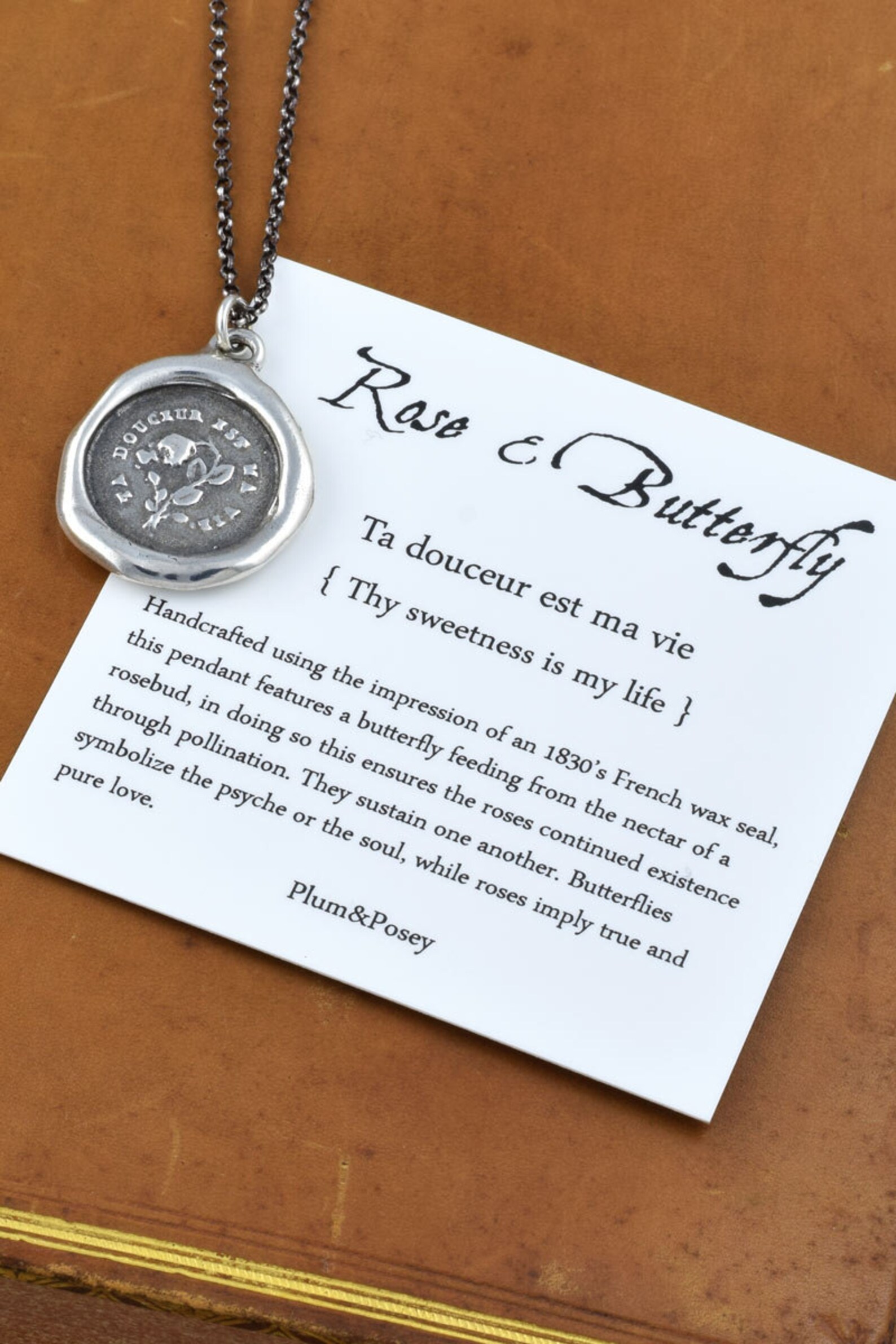 Your Sweetness is My Life Wax Seal Necklace of a Rose and a - Etsy