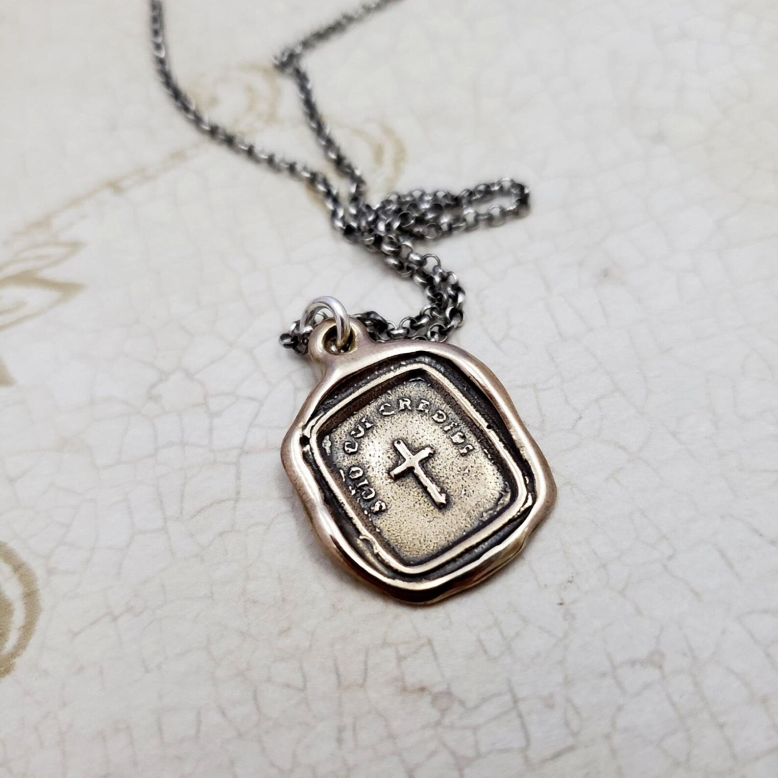 Bronze Christian Pendant - Christian Cross Necklace Made Using an ...