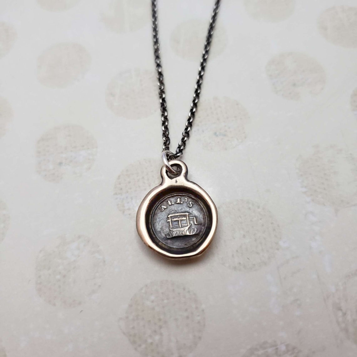 Bronze Wax Seal Wishing Well Pendant - All's Well - 281 - Etsy