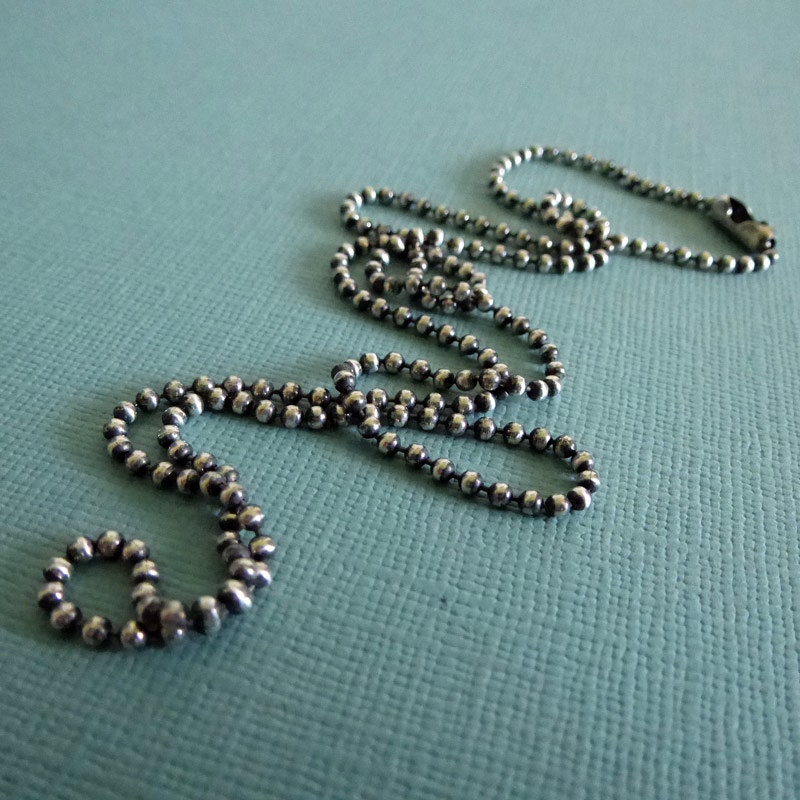Ball Chain - Oxidized 2mm Sterling Silver Ball Chain in Your Size ...