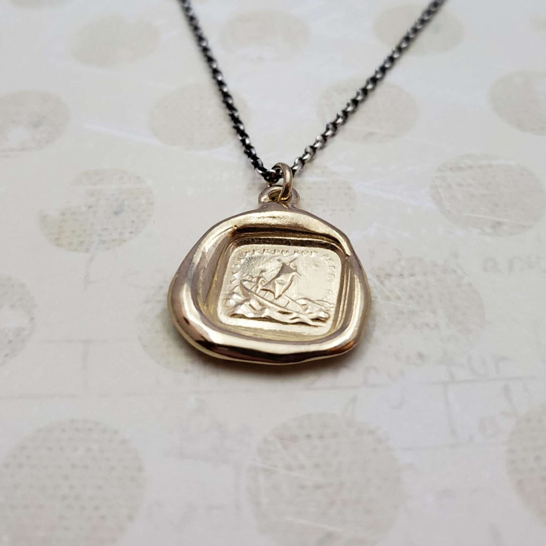 Guiding Star Necklace in Gold - Cupid, Sailing Boat and North Star ...