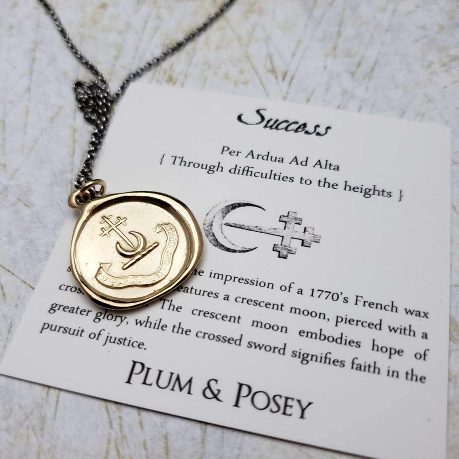 Moon and Sword Latin Gold Vermeil Wax Seal Pendant- 230G - Etsy