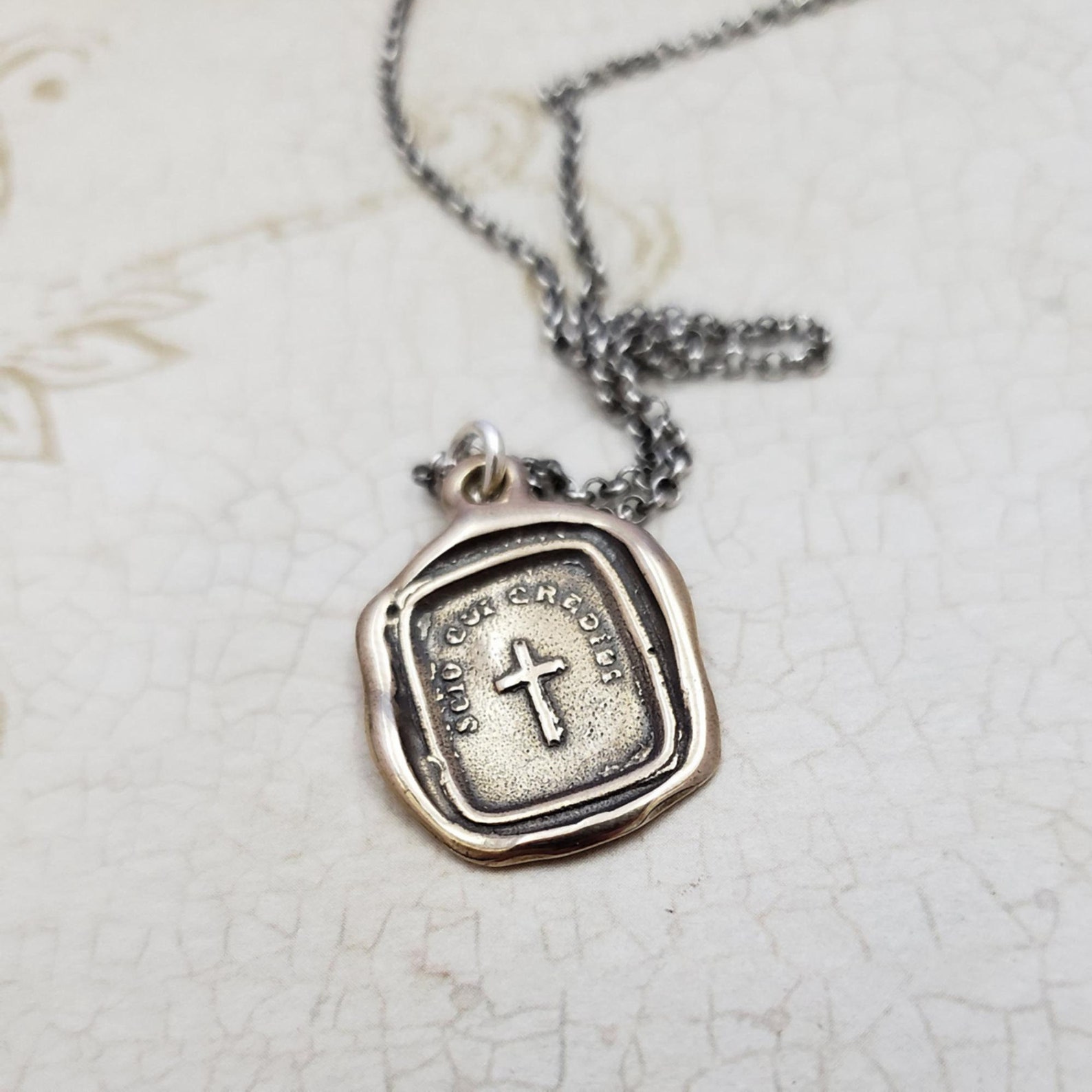 Bronze Christian Pendant - Christian Cross Necklace Made Using an ...