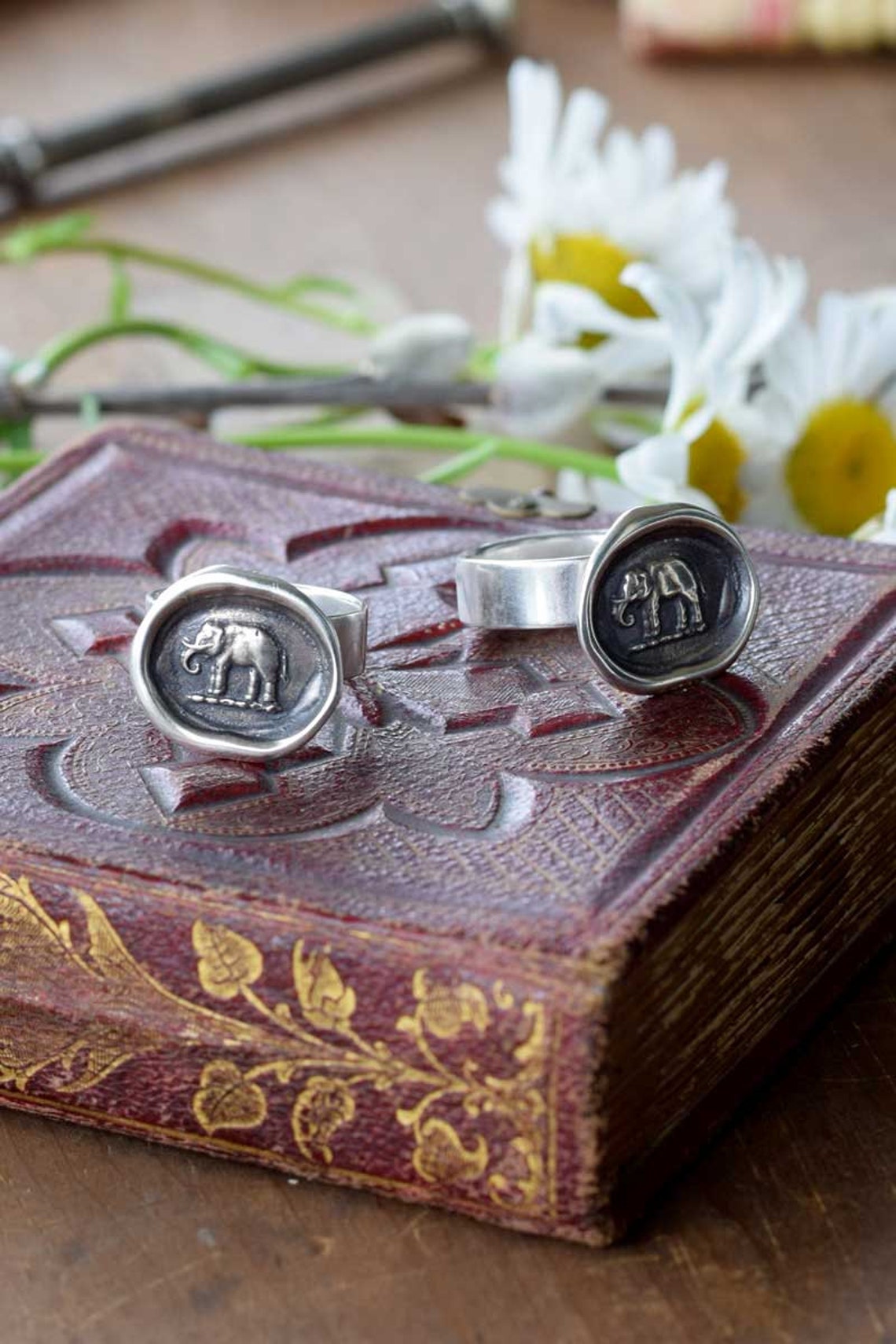 Elephant Wax Seal Ring - Elephant Jewelry Good Luck Ring - Strength ...