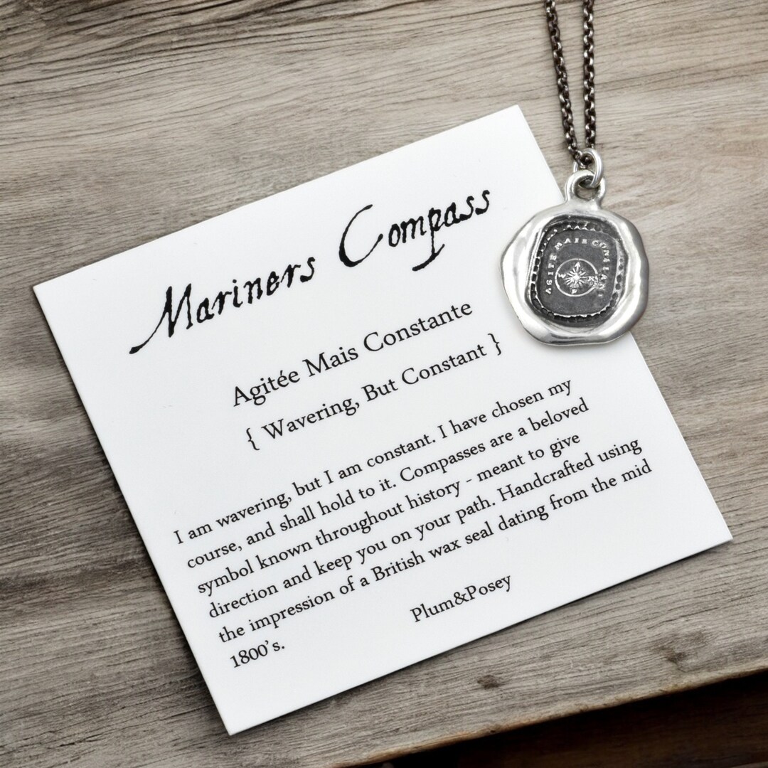 Mariners Compass Wax Seal Necklace Antiqued Compass Wax Seal Pendant ...