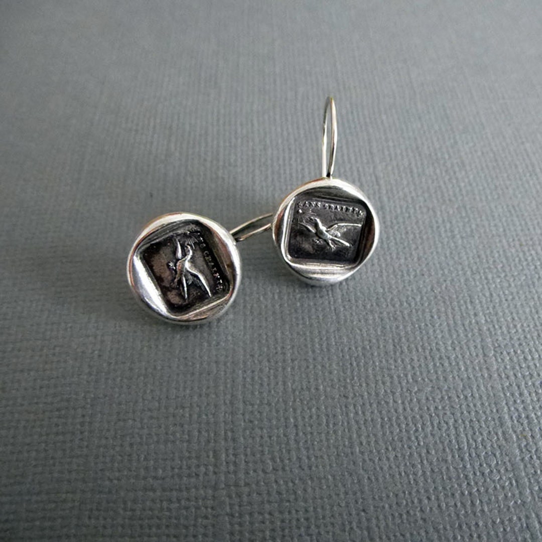 Fearless Eagle Wax Seal Earrings - 239EAR - Etsy