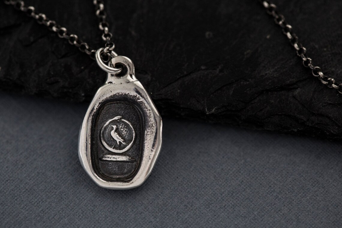 Eternal Loyalty Swallow and Serpent Wax Seal Necklace Eternal - Etsy