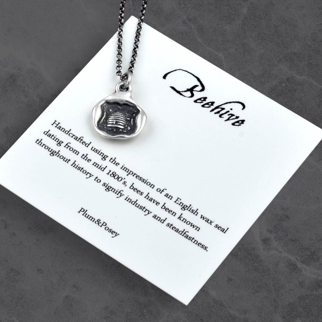 Beehive Wax Seal Necklace - Bee Charm, Bee Necklace, Bee's Wax Seal ...