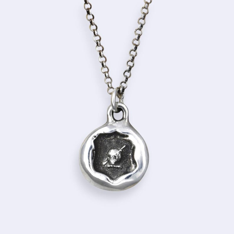 Skull and Dagger Necklace From Antique Wax Seal - 161 - Etsy