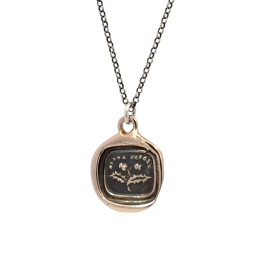 Do Not Forget – Bronze Thistle Wax Seal Pendant, Scottish Motto Jewelry ...
