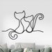 Two Cat Metal Line Art, Minimalist Line Art, Metal Line Art, Animal ...