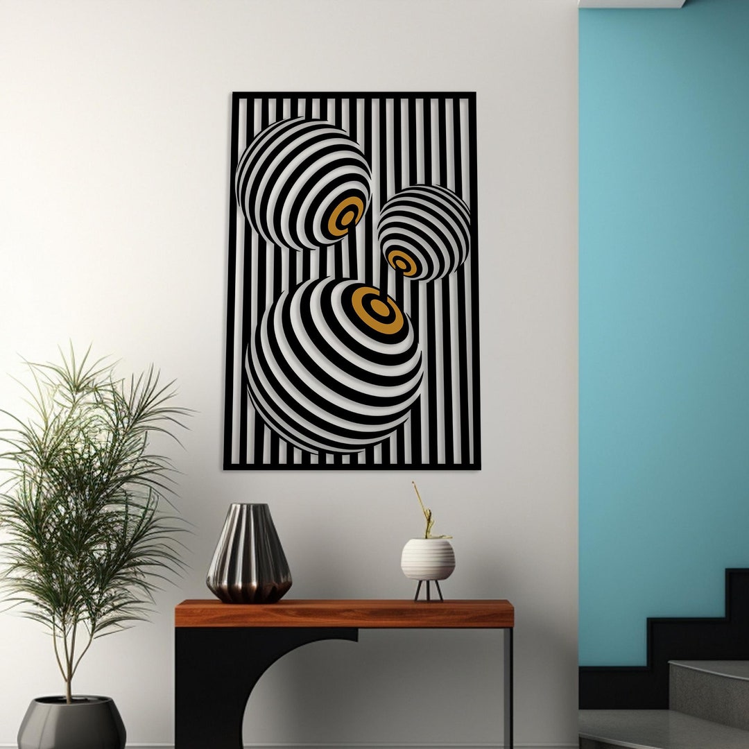 Optical Illusion Wall Art, Abstract Metal Wall Art, Colorful Spiral ...