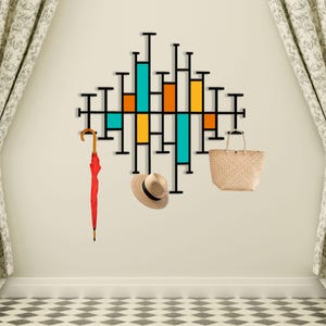 Extra Large Abstract Metal Coat Rack: Modern Wall Decor Hanger - Etsy