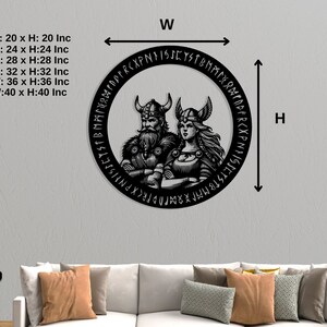 Metal Vegvisir Viking Wall Art, Viking King and Queen Sign,metal Viking ...