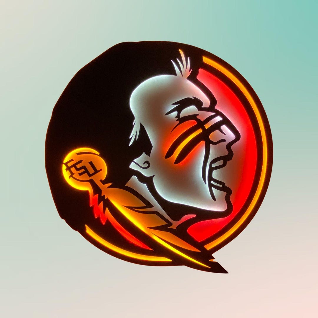 FSU Lighted Sign, Seminole Metal Led Sign, Fsu LED Light Sign, Florida ...